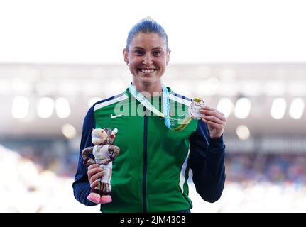 Ireland's Kate O'Connor on the podium after winning the silver medal ...