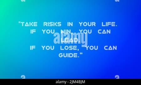 An illustration of a motivational quote on a gradient background Stock ...