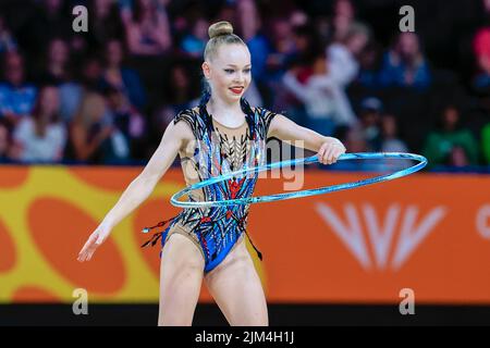 Anna Sokolova of Cyprus performs her hoop routine Stock Photo - Alamy