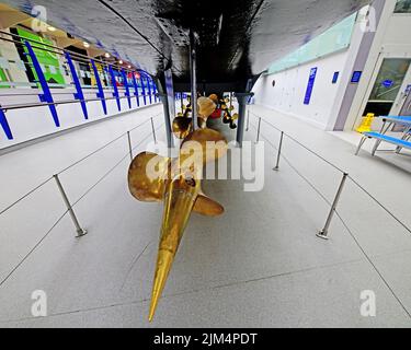 The worlds first turbine driven ship Turbinia launched 1894 shown at ...