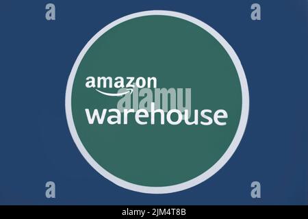 Sticker of Amazon Warehouse outside a package in Germany Stock Photo ...