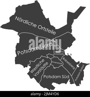 Gray boroughs map of POTSDAM, GERMANY Stock Vector Image & Art - Alamy