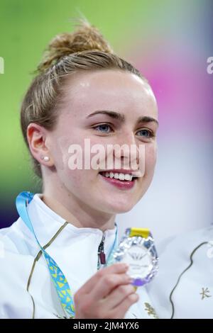 England’s Lois Toulson with her Silver Medal after the Women’s 10m ...