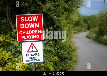children playing road signs warning triangles designed by children kids ...