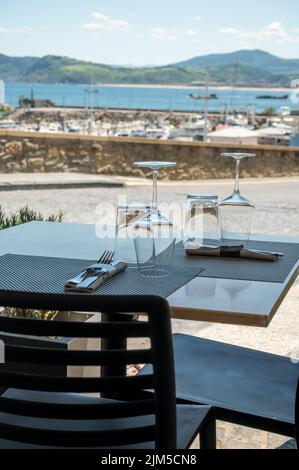Interior of fish restaurant in Getaria, small fisherman's village in ...