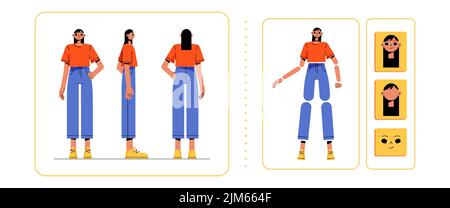 indian woman cartoon in side view vector design Stock Vector Image ...
