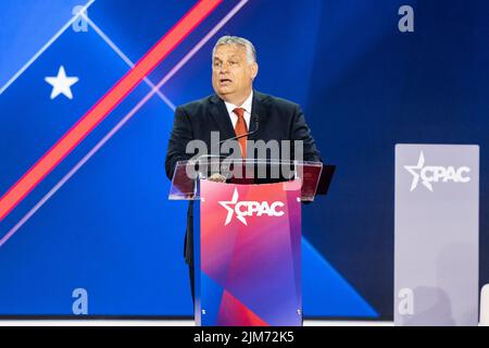 Dallas, TX - August 4, 2022: Prime Minister of Hungary Victor Orban ...