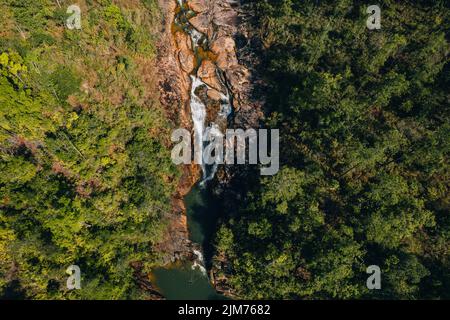 An aerial view of Big Rock Falls in Mountain Pine Ridge, Cayo District ...