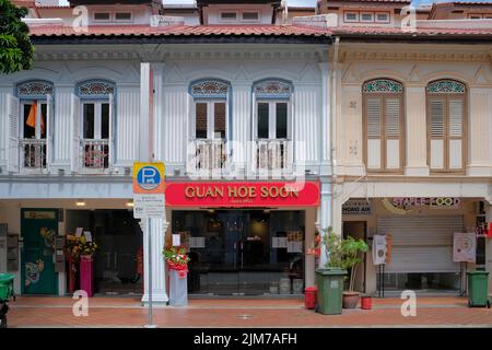 Conserved Peranakan shophouse along Joo Chiat Road Singapore, with ...