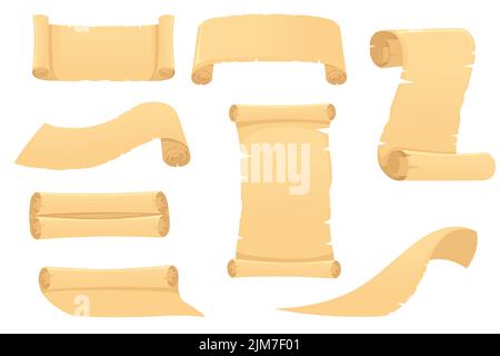 Papyrus ancient or medieval scroll with damage vector illustration ...