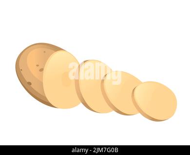 Fresh raw potato wedges, chopped potatoes for cooked food. Sliced ...