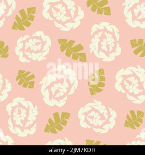 Wildflower monoprint style seamless vector pattern background. Textured ...