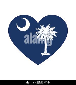 south carolina sc flag in state shape map outline simplified icon ...