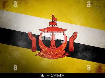 Old Brunei grunge background flag Stock Photo - Alamy