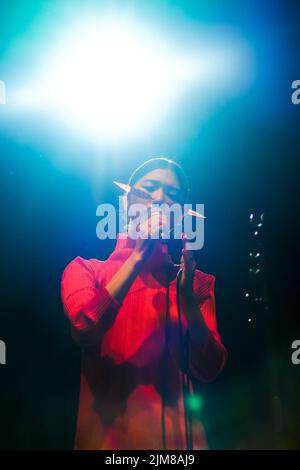 Japanese vocal performer Hatis Noit photographed during the 40th WOMAD ...
