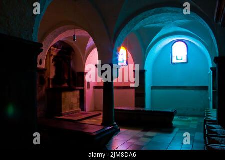 Gothic church cloisters . The Crypt Stock Photo - Alamy