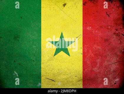 Old Senegal grunge background flag Stock Photo - Alamy