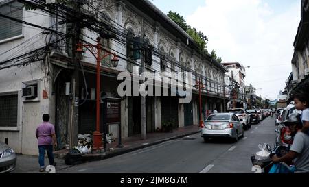 Buildings Thanon Song Wat Old Chinatown Bangkok Thailand Stock Photo ...