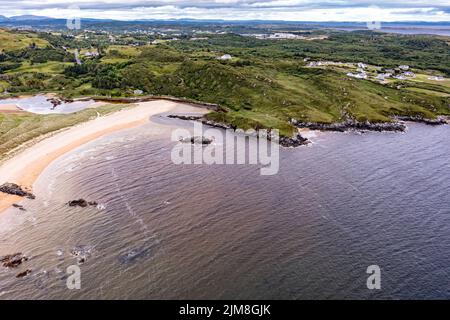 Aerial of Fintra beach by Killybegs, County Donegal, Ireland Stock ...