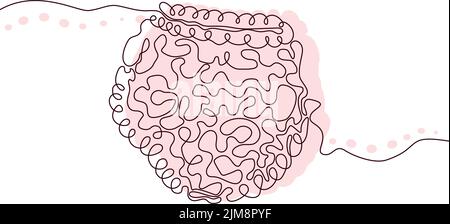 Intestines Hand drawn icon continuous line drawing. Human organs ...