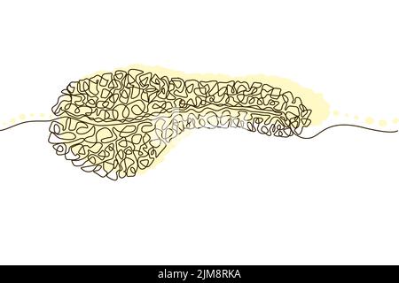 Pancreas Hand drawn icon continuous line drawing. Human organs Creative ...
