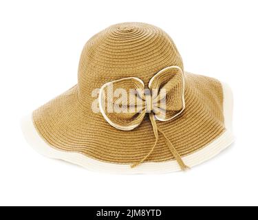 Beautiful summer hat, isolated on white Stock Photo - Alamy