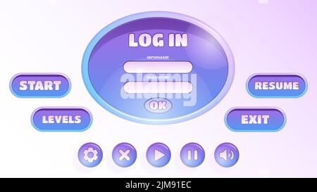 Game Menu Template. Restart, Settings, Continue Gaming Interface ...