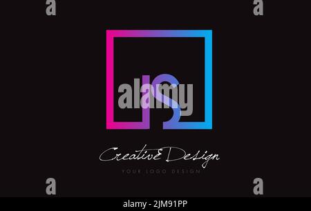 N Square Framed Letter Logo Design Vector with Purple Blue Colors Stock ...