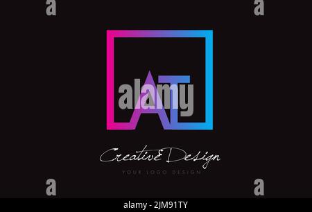 V Square Framed Letter Logo Design Vector with Purple Blue Colors Stock ...