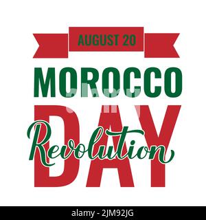 Morocco Revolution Day typography poster. National holiday on August 20 ...
