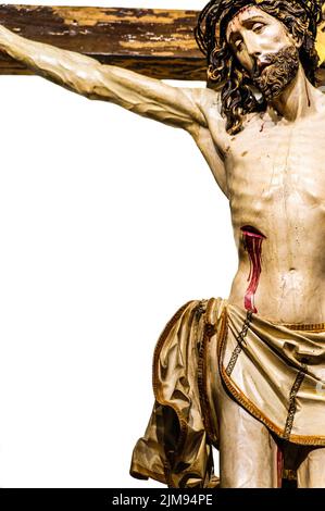 Wounded Christ on the cross Stock Photo - Alamy