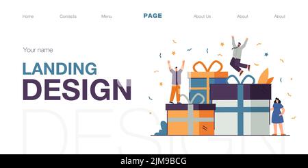 happy tiny customers with reward prizes good job Stock Vector Image ...