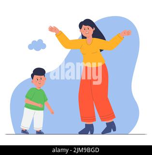 Mother reproaching upset kid flat vector illustration Stock Vector ...