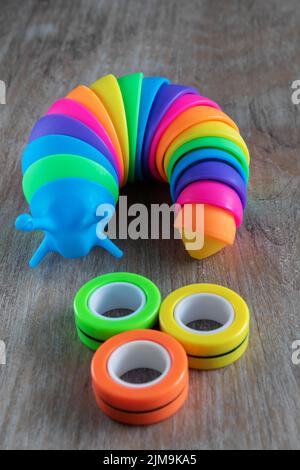 3D articulated fidget toy slug shape Stock Photo - Alamy