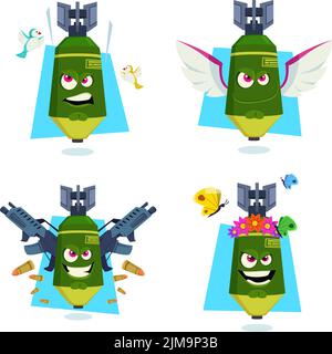 gun bullet flying cartoon vector illustration Stock Vector Image & Art ...