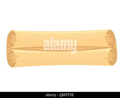 Papyrus ancient or medieval scroll with damage vector illustration ...
