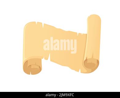 Papyrus ancient or medieval scroll with damage vector illustration ...