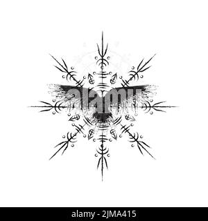 Grunge raven rune circle symbol Stock Vector Image & Art - Alamy