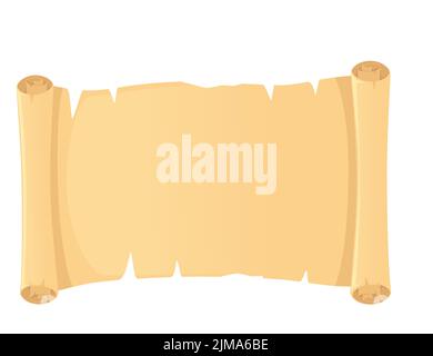 Papyrus ancient or medieval scroll with damage vector illustration ...