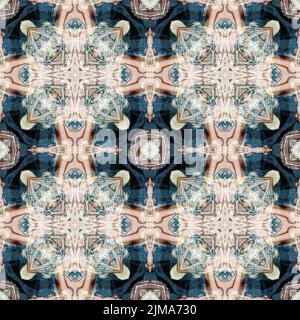 Retro boho geometric kaleidoscope scarf border pattern background ...