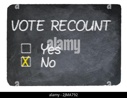 Vote recount concept using chalk on slate blackboard Stock Photo - Alamy