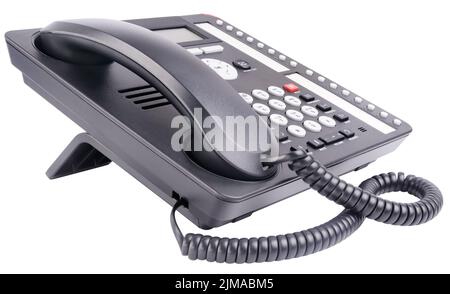 Telephone set with LCD isolated on the white background Stock Photo - Alamy