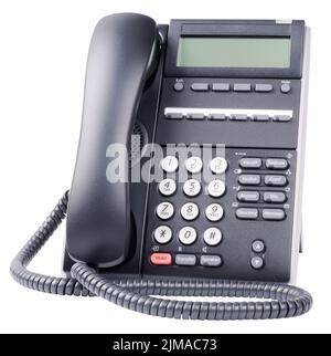 White digital telephone handset with LCD screen Stock Photo - Alamy