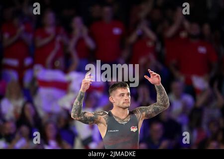 England's George Ramm during the Men's Freestyle Wrestling 65kg match ...
