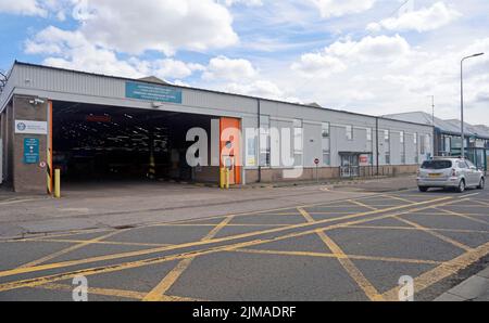 Cardiff Bus depot, Sloper Road, Cardiff, Wales Stock Photo - Alamy