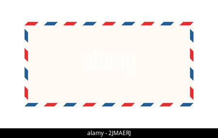 Airmail envelope frame. International vintage letter border. Retro air ...