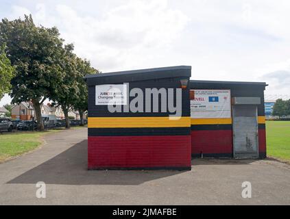 Canton RFC changing room, Jubilee Park, Cardiff Stock Photo - Alamy
