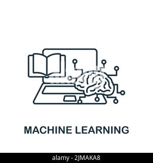Machine learning icon. Monochrome simple sign from digitalization ...