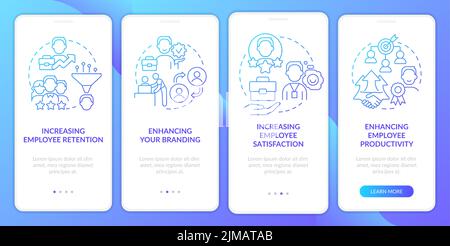 Recruitment blue gradient onboarding mobile app screen Stock Vector ...