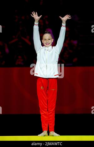 England’s Marfa Ekimova with her Gold Medal after the Individual All ...
